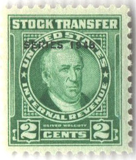RD262 - 1948 2c Stock Transfer Stamp, Bright Green - Mystic Stamp Company