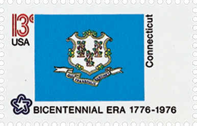 1637 - 1976 13c Bicentennial State Flags: Connecticut - Mystic Stamp ...