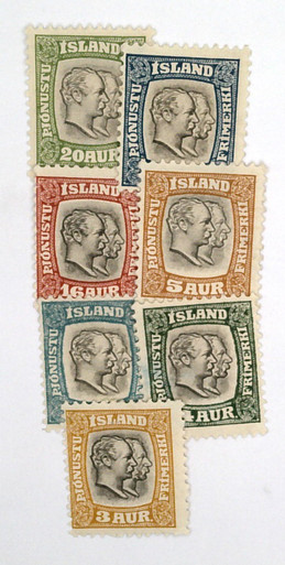 O31-37 - 1907-08 Iceland - Mystic Stamp Company