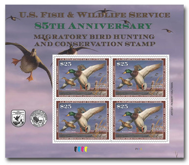 RW85b - 2018 $25.00 Federal Duck Stamp - Mallards, Souvenir Sheet of 4 ...