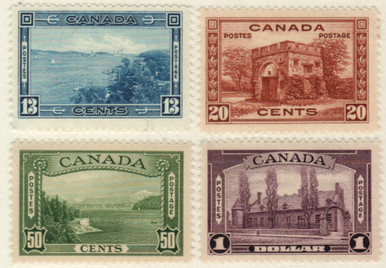 242-45 - 1938 Canada - Mystic Stamp Company