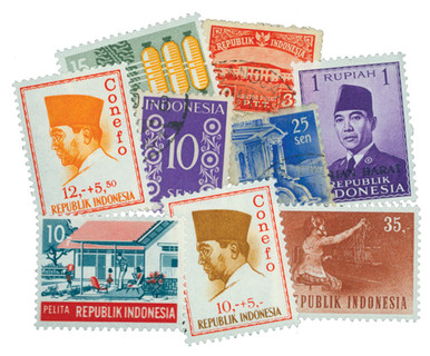 M3375 - Indonesia, 100 Different Stamps - Mystic Stamp Company