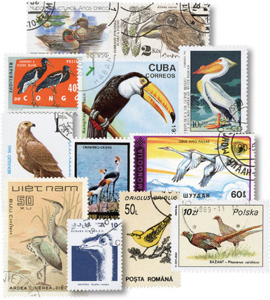 M12259 - Birds 50 Different Stamps - Mystic Stamp Company