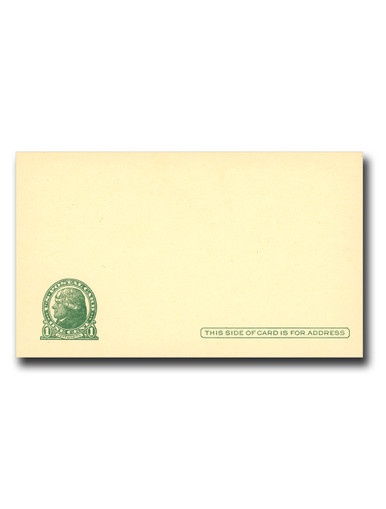 UX27MISCUT - 1915 1c Thomas Jefferson, Green, Buff, Die I, Miscut ...