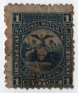 RO134d - 1878-83 1c National Match Co, Blue, Double Line Watermark USIR ...