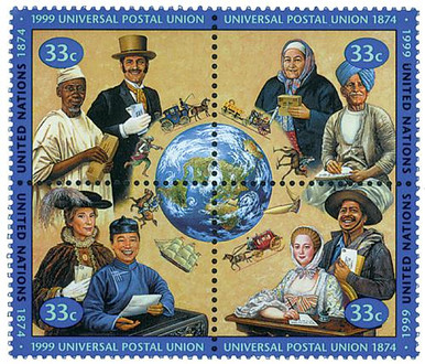 UN764-67 - 1999 Postal Union 125th Anniversary - Mystic Stamp Company