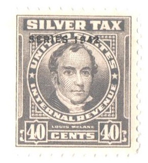RG92 - 1942 40c Silver Tax, Gray, Overprint 1942 - Mystic Stamp Company