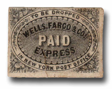 143LP1 - 1860 Wells Fargo Steamship Express, Black on White Paper ...