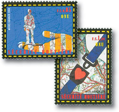 UNG423-24 - 2004 Road Safety, 2 stamps - Mystic Stamp Company