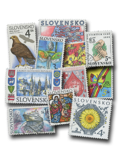 MP2175 - 25 Different Slovakia Post 1992 Stamps - Mystic Stamp Company