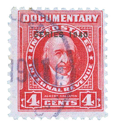 R291 - 1940 4c U.S. Internal Revenue Stamp, Carmine - Mystic Stamp Company