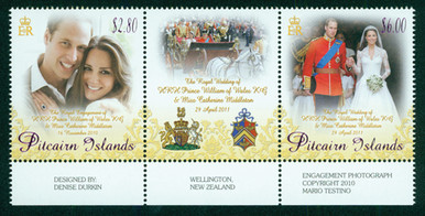 M10901 - 2011 Pitcairn Islands William & Kate 2v - Mystic Stamp Company