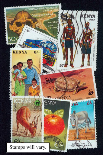 MP1596 - Kenya, 200 Different Stamps - Mystic Stamp Company