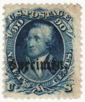 72SB - 1861-66 90c Washington, Blue, Specimen Type B - Mystic Stamp Company