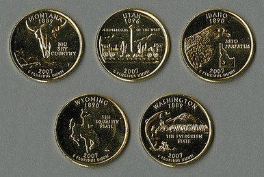 CNGP2007P - 50 State Quarters Program - set of 5 gold-plated state ...