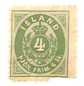 O3 - 1873 Iceland - Mystic Stamp Company