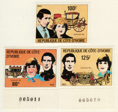593-95 - 1981 Ivory Coast - Mystic Stamp Company