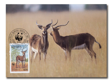 AC455 - 12/21/1987, Zambia, Black Lechwe K10 - Mystic Stamp Company