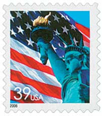 3978 - 2006 39c Lady Liberty & Flag, Perf 11.25 x 10.75 - Mystic Stamp ...