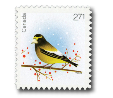 MFN398 - 2022 International Rate Holiday Birds: Grosbeak, 1 Mint Stamp ...