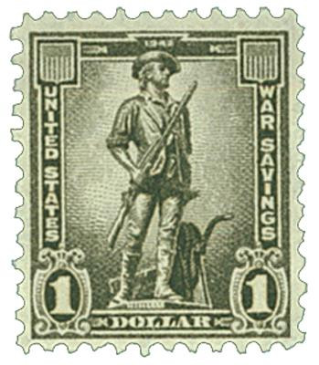 WS10 - 1942 $1 War Savings , Gray Black - Mystic Stamp Company