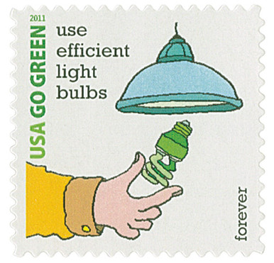 4524n - 2011 First-Class Forever Stamp - Go Green: Use Efficient Light ...