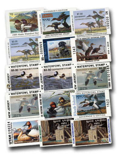 MUS083 - Governor's Edition State Duck Stamps, set of 15 - Mystic Stamp ...