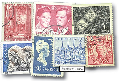 M3666 - Sweden, 200 Different Stamps - Mystic Stamp Company