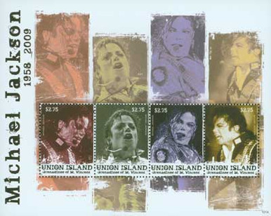 M10635 - 2010 Union Island Michael Jackson 4v M - Mystic Stamp Company