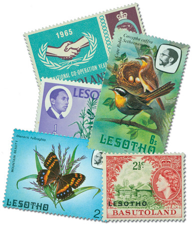 M3086 - Basutoland & Lesotho, 50 stamps - Mystic Stamp Company