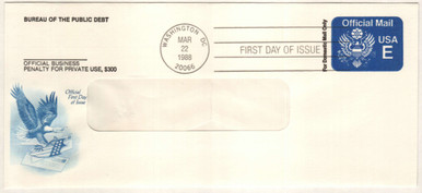 UO76 - 1988 25c Official Mail Stamped Envelope, Great Seal, Black ...