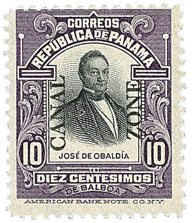 CZ35 - 1909 10c Jose de Obaldia, Violet & Black, Canal Zone Overprint ...