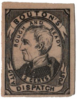 18L1 - 1848 2c Bouton's City Dispatch Post, Black on White Paper ...
