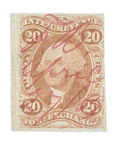 R41a - 1862-71 20c U.S. Internal Revenue Stamp, Foreign Exchange, Red ...