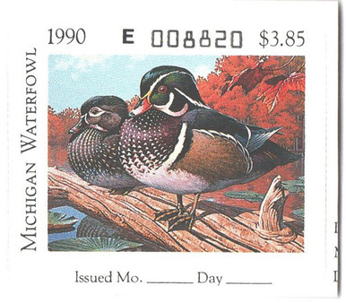 SDMI15 - 1990 Michigan State Duck Stamp - Mystic Stamp Company