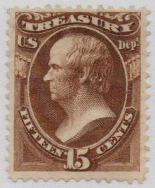 O79 - 1873 15c Treasury Department Official, Brown, Hard Paper - Mystic ...