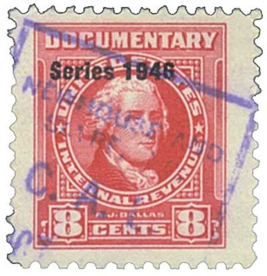 R441 - 1946 8c U.S. Internal Revenue Stamp, Carmine - Mystic Stamp Company