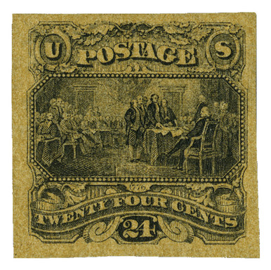 120-E2e - 1869 24c Declaration of Independence Essay, Black, Plate on ...