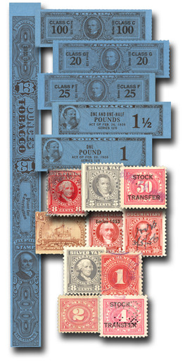 M12439 - U.S. Revenue Stamps Starter Collection, 16 Stamps - Mystic ...