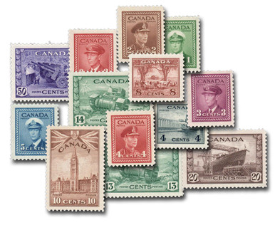 249-61 - 1942-43 Canada - Mystic Stamp Company