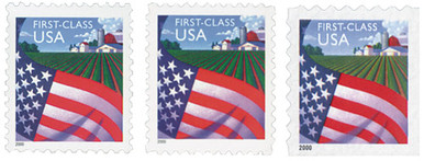 3448-50 - 2000 34c Flag Over Farm, Set of 3 Stamps - Mystic Stamp Company