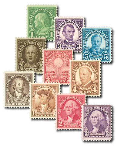632//720 - 1926-32 Classic US Set of 10 Stamps - Mystic Stamp Company