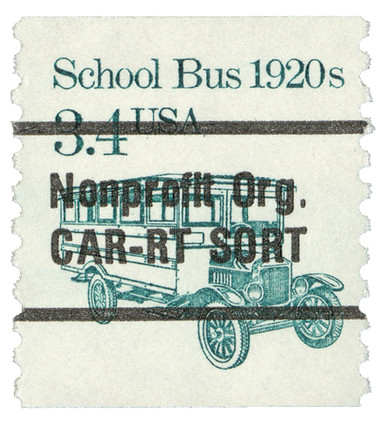 2123a - 1985 3.4c Transportation Series 1920s School Bus, Pre-Cancel ...