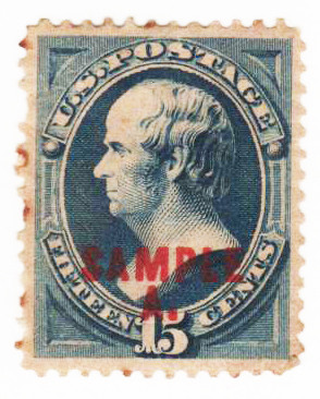 189SL - 1889 15c Daniel Webster, Blue, Specimen Type L - Mystic Stamp ...