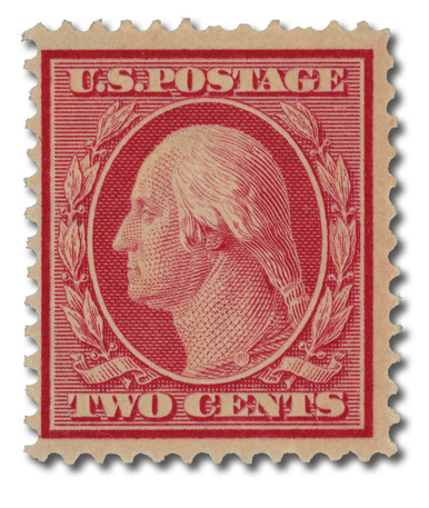 332 - 1908 2c Washington, Carmine, Double Line Watermark, Perf. 12 ...