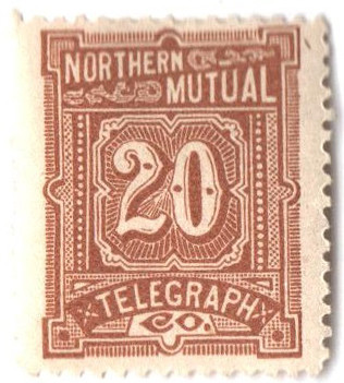 11T3 - 1883 20c Northern Mutual Telegraph Company, Yellow Brown ...