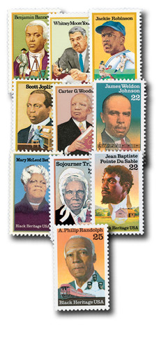 1804/2402 - 1980s Black Heritage, Set of 10 Stamps - Mystic Stamp Company