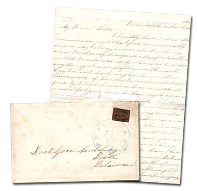 15L17 - 1848-54 2c Blood's Post Office Despatch, Bronze on Black Glazed ...