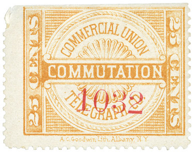 8T1 - 1891 25c Commercial Union Telegraph Company, Yellow, A. C ...