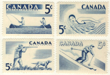 365-68 - 1957 Canada - Mystic Stamp Company